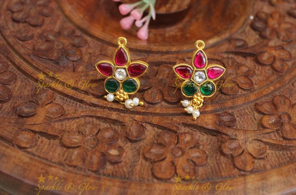 Elegant Jadau Kundan Bugadi Earrings - Diya Flower Design – Sparkle and Glow