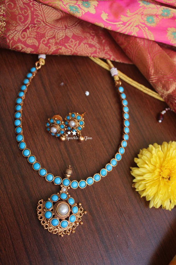 Kemp Coral Adigai Necklace – Traditional Style – Sparkle and Glow