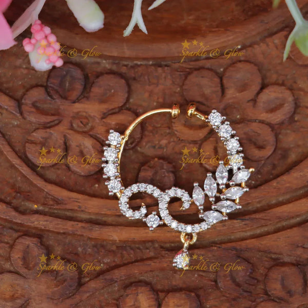 Exquisite Gold Stone Leaf Nose Ring - Sparkle & Glow – Sparkle and Glow