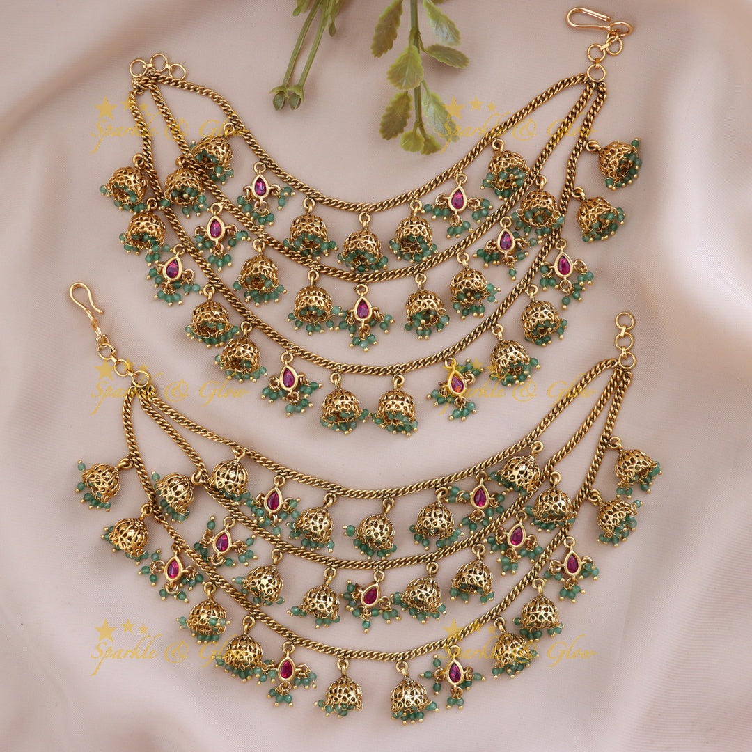 Exquisite Gold Alike Festive Ear Chains - New Arrival – Sparkle and Glow