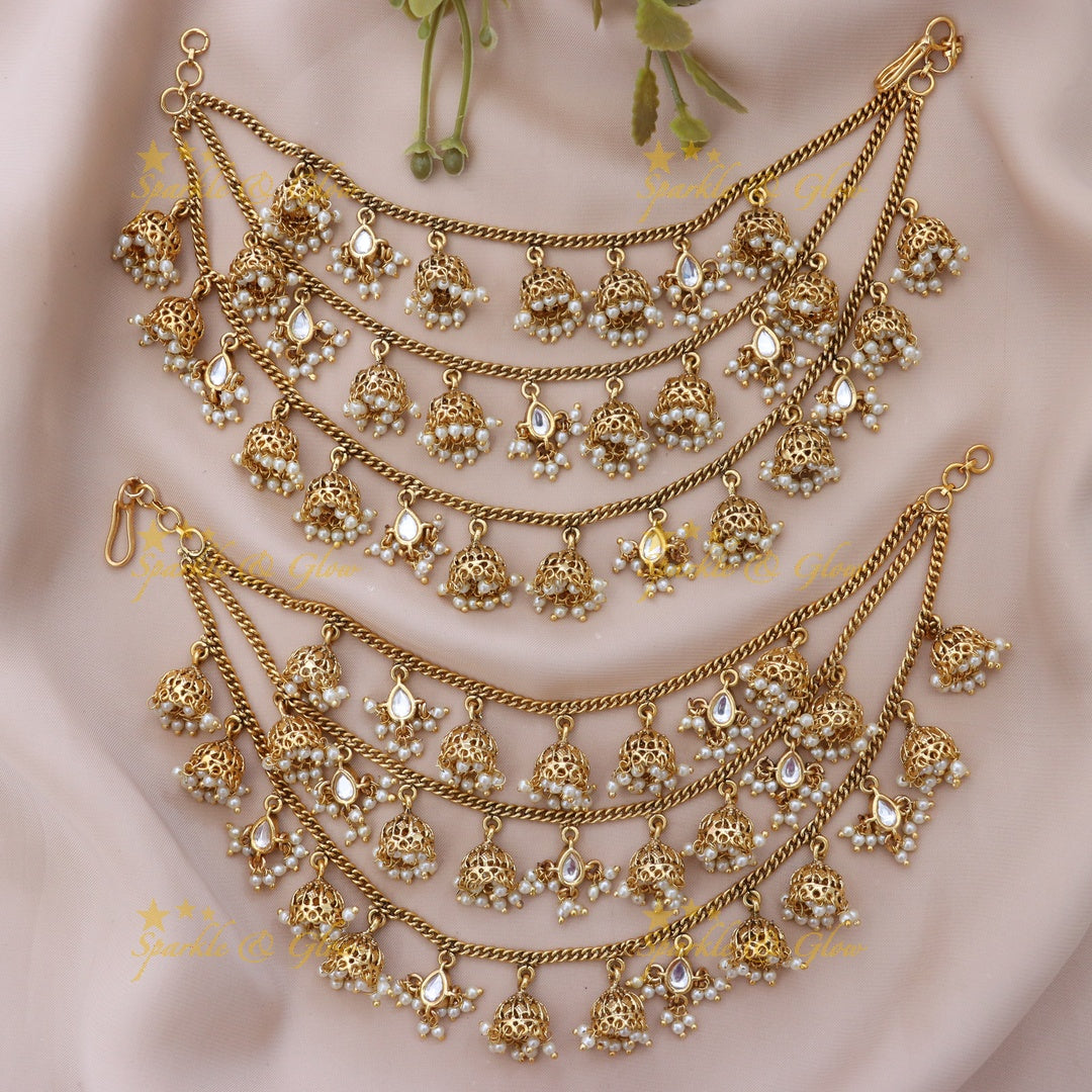 Exquisite Gold Alike Festive Ear Chains - New Arrival – Sparkle and Glow