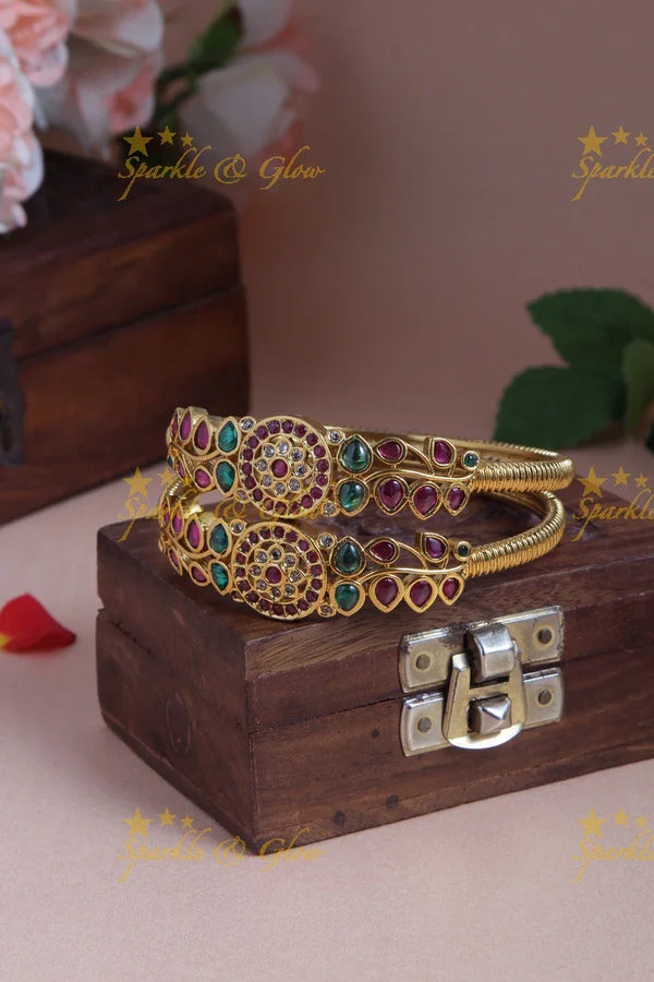 Matt Leaf Design Bangles - Premium Pair – Sparkle and Glow