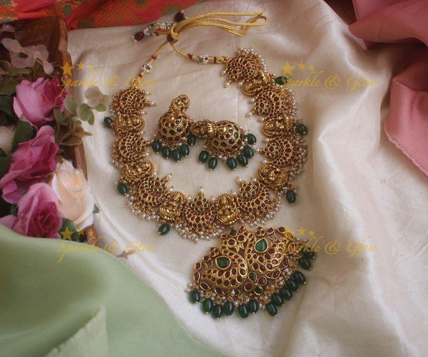 Antique Lakshmi Peacock Gutta Pusalu Necklace – Sparkle and Glow
